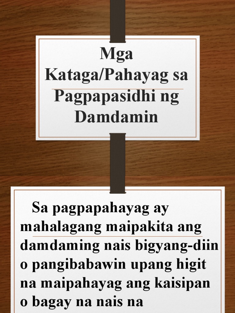 Mga Kataga o Pahayag Sa Pagpapasidhi NG Damdamin | PDF