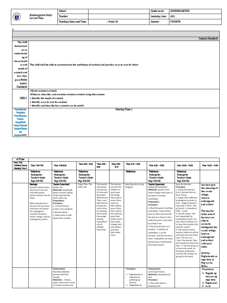 Kinder New DLL Week31 Day5 | PDF | Teachers
