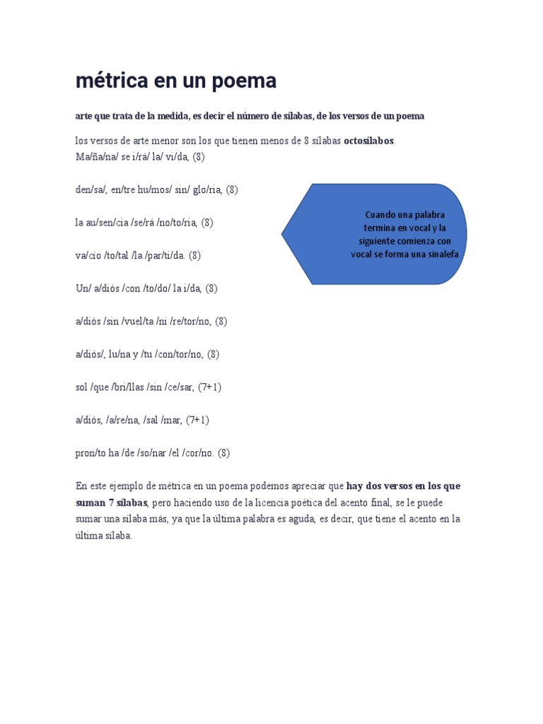métrica en un poema | PDF