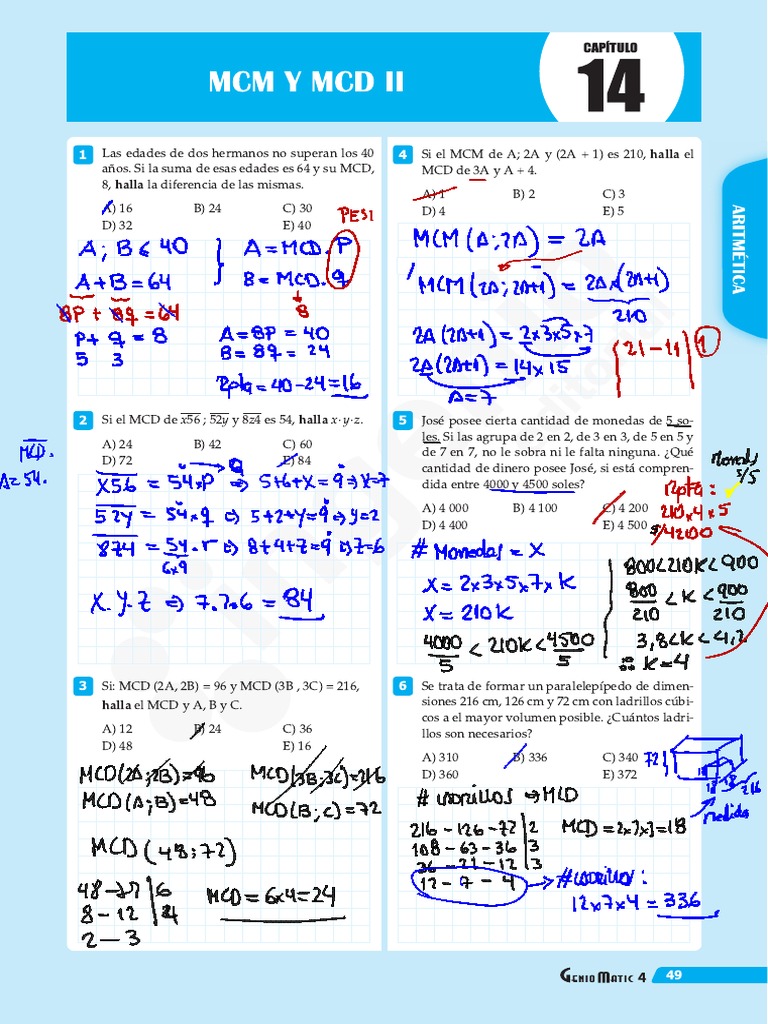 Aritmetica - MCM - MCD II | PDF