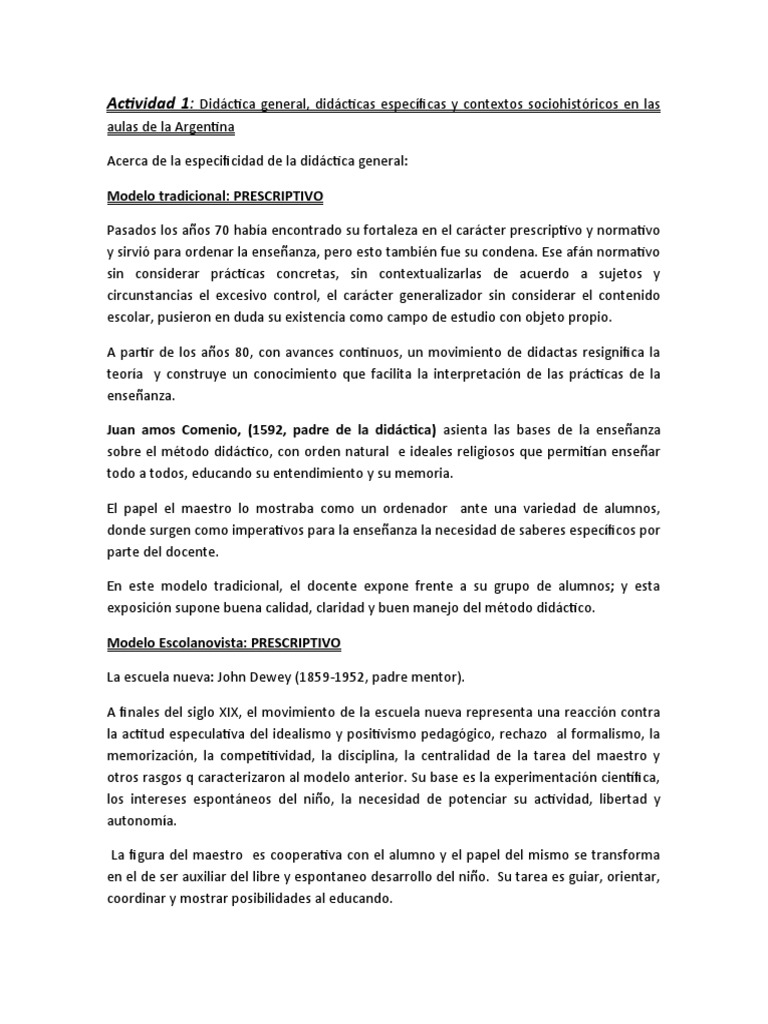 Didáctica General tp1 | PDF | Enseñando | Maestros