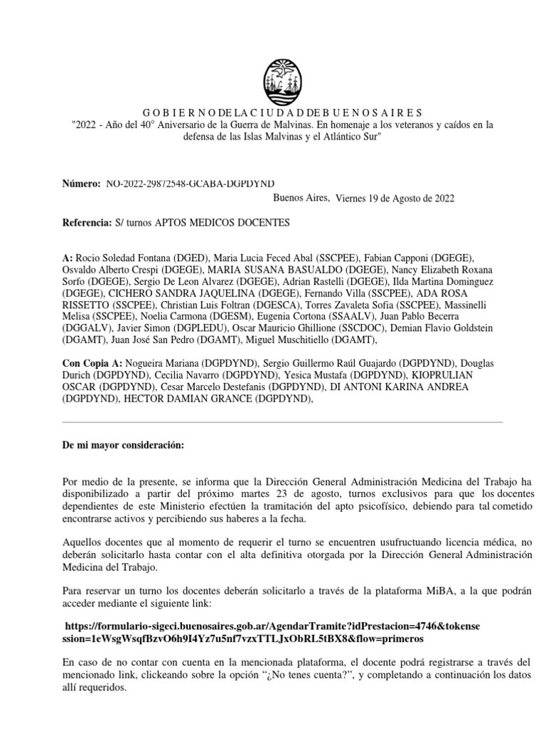 No 2022 29872548 Gcaba Dgpdynd | PDF | Salud pública | Especialidades ...
