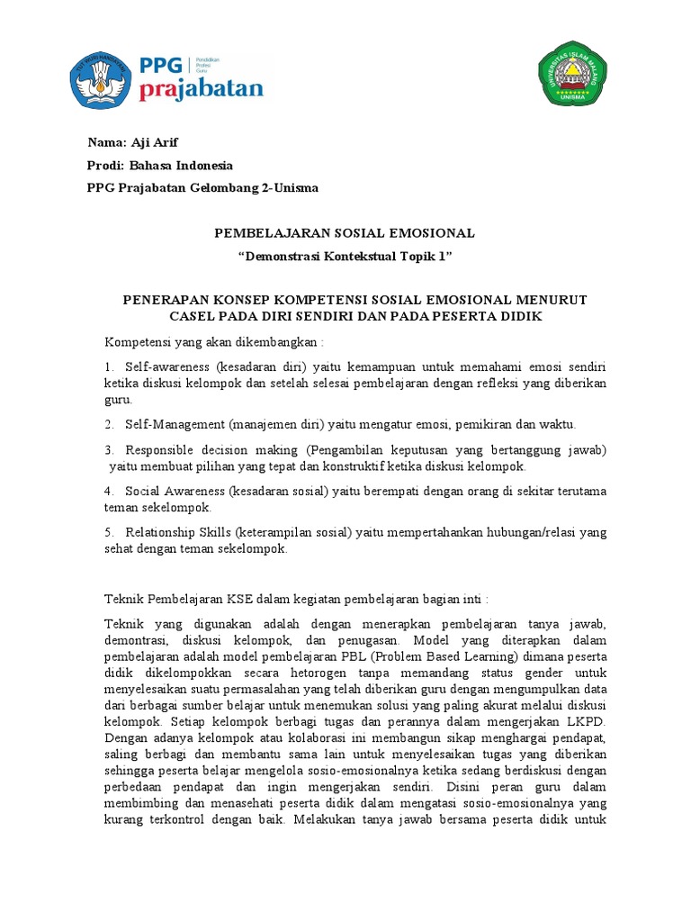 Demonstrasi Kontekstual t1 - Aji Arif | PDF