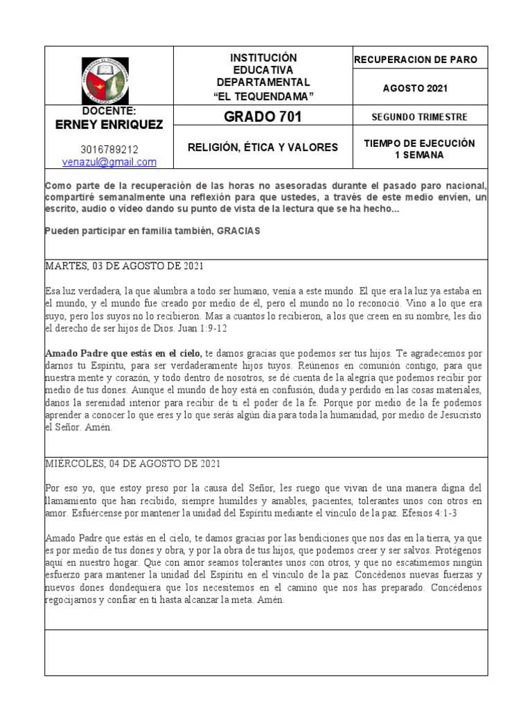 701 Guia - Etica y Religion | PDF | Amor | eucaristía
