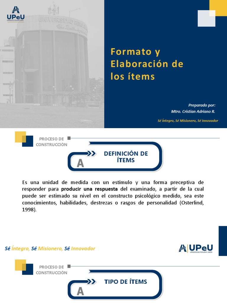 Clase 6 Formato y Elaboración de Ítems | PDF | Escala Likert | Sicología