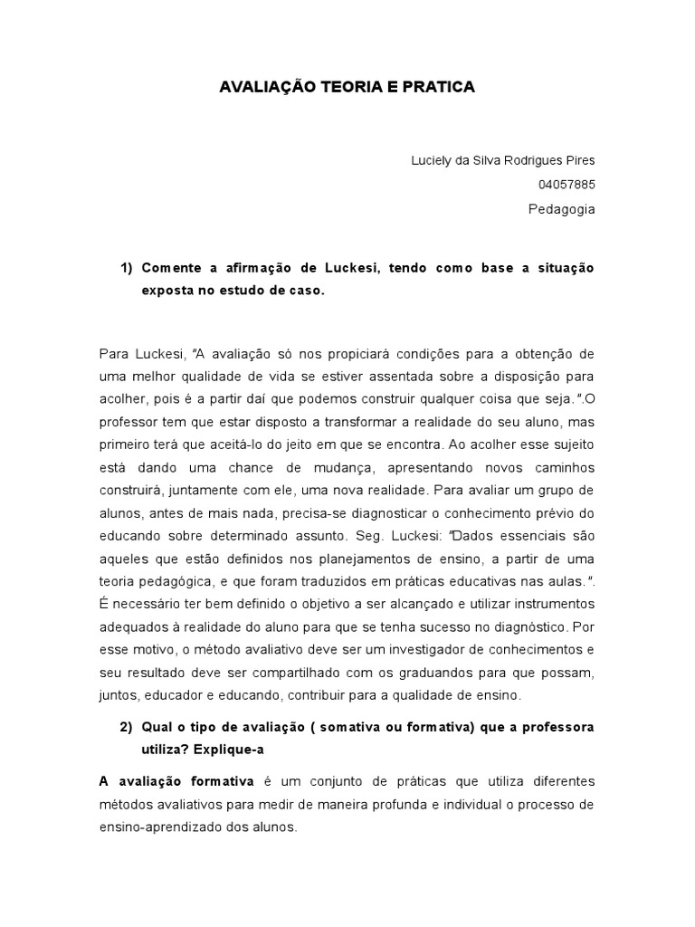 Teoria e Pratica | PDF | Pedagogia | Aprendizado