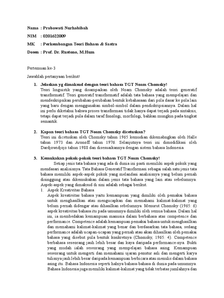 Prabawati TGT Chomsky | PDF