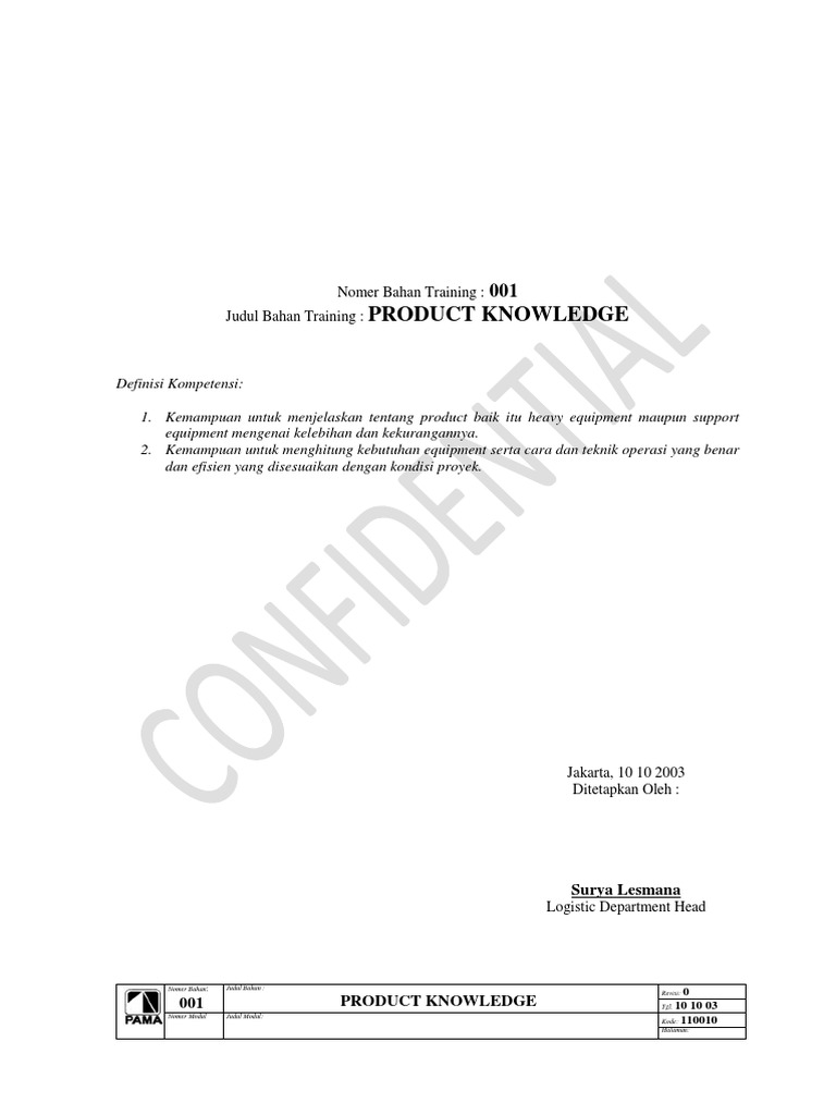 Product Knowledge | PDF