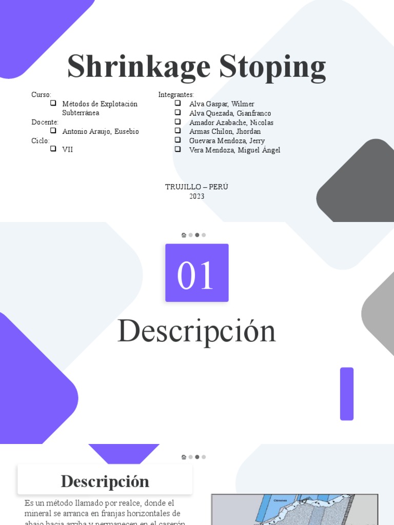 Shrinkage Stoping | PDF | Minerales | Sector secundario de la economía