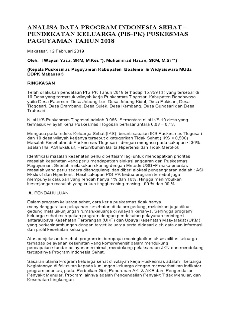 Contoh Analisa Pis-Pk | PDF