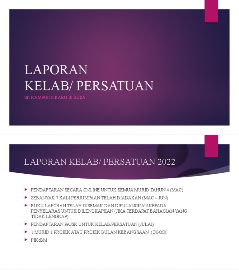 Laporan Kelab Persatuan 2022 | PDF