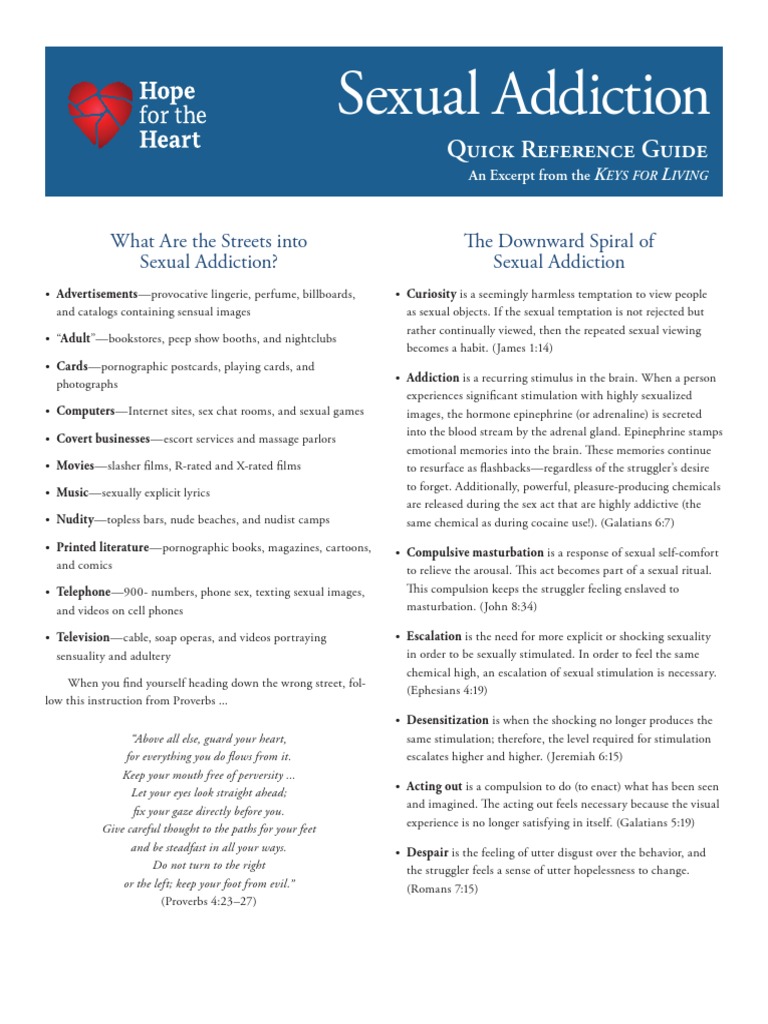 Sexual Addiction Guide Hope For The Heart | PDF | Jesus | Lust