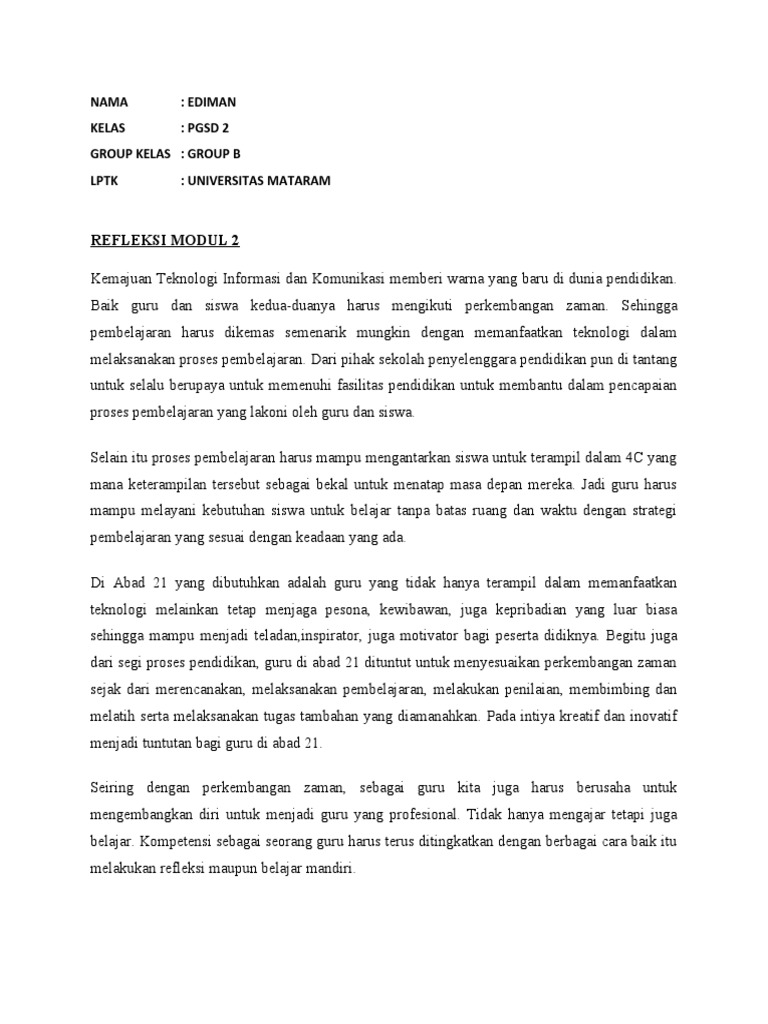 Refleksi Modul 2 | PDF