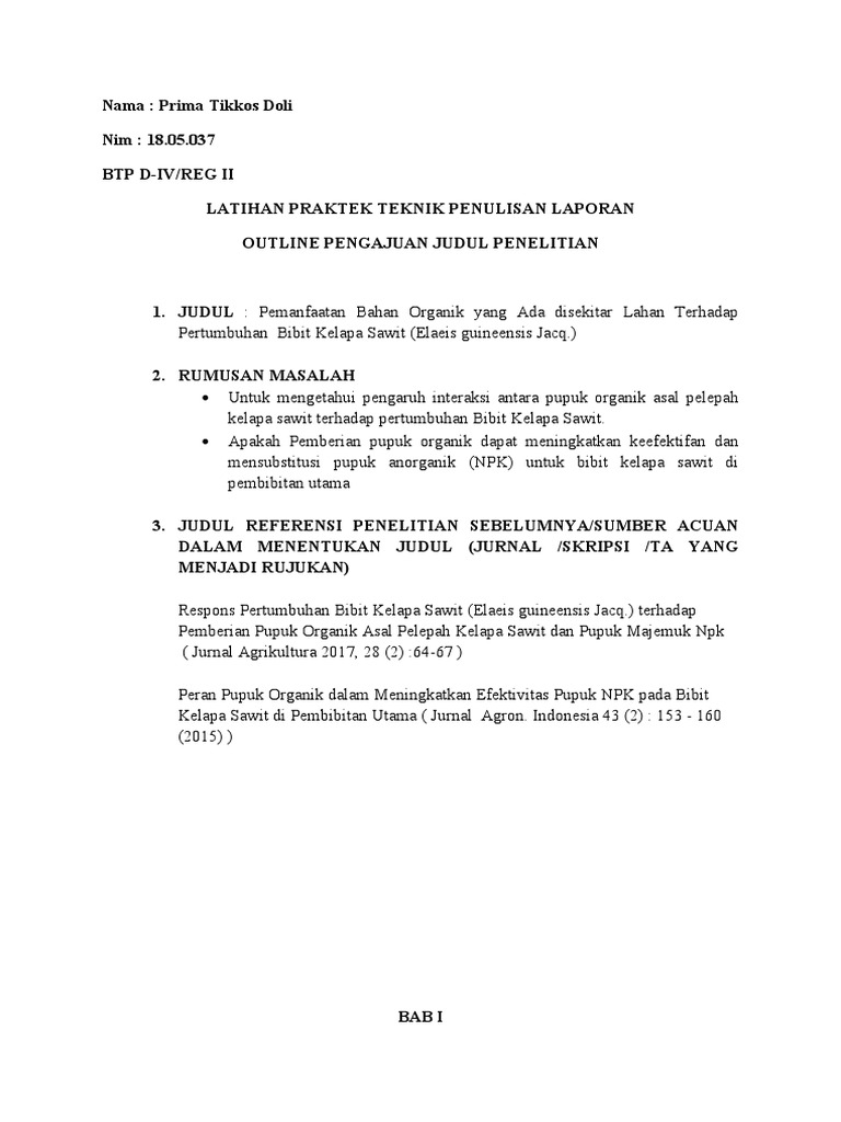 TUGAS TPL MENYUSUN BAB II TINJAUAN PUSTAKA - Prima Tikkos Doli - 1805037 - BTP D-IV - REG II | PDF