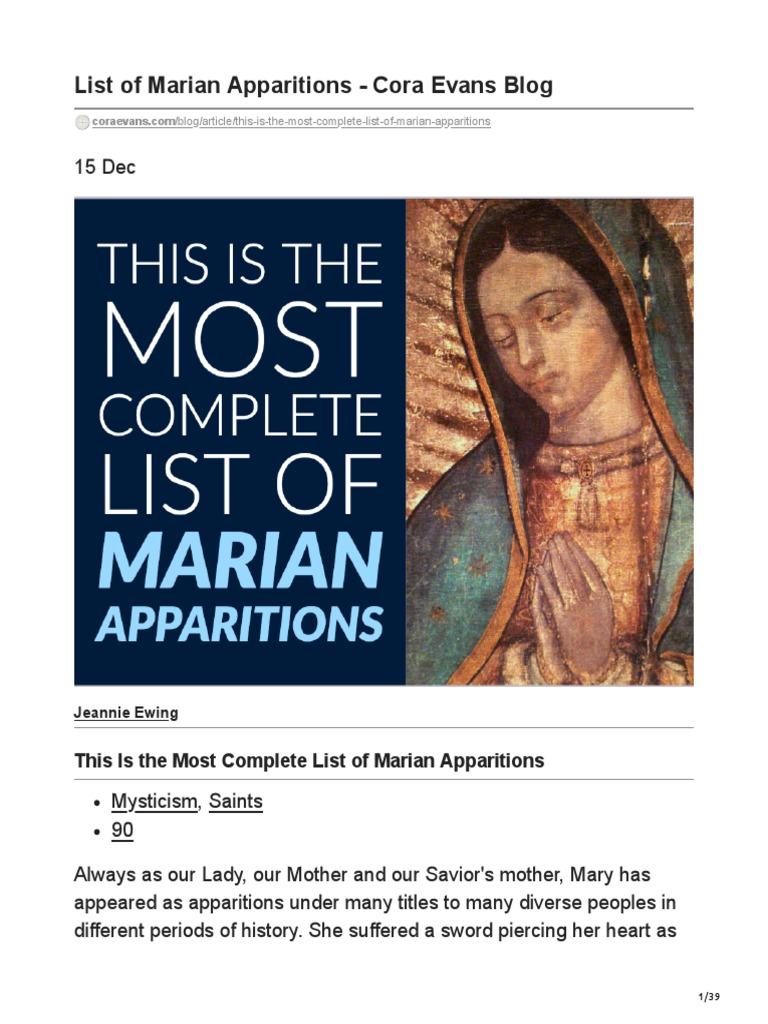 List of Marian Apparitions | PDF