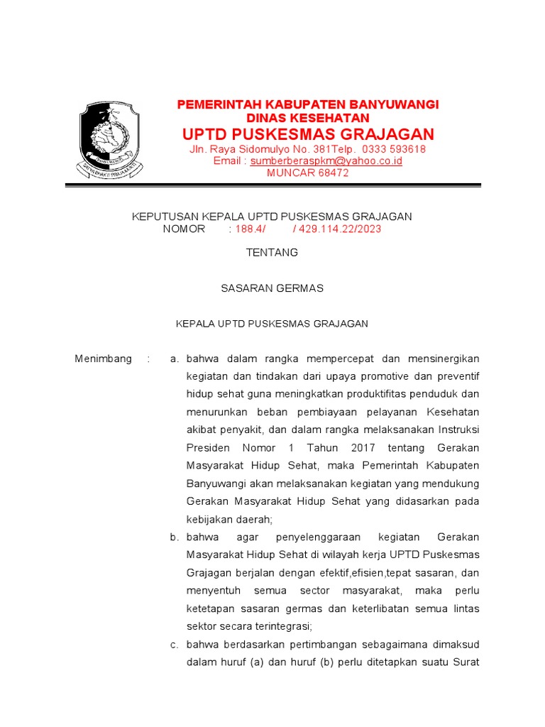 SK Sasaran Germas | PDF