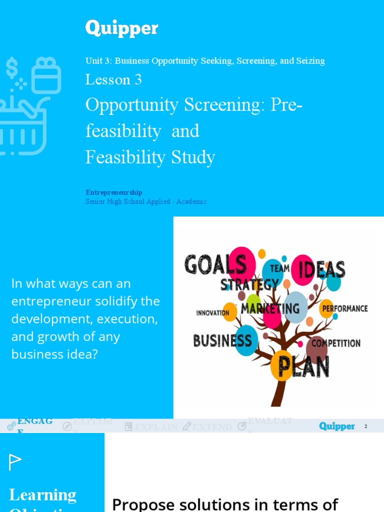 ENT_PS_Unit3_Lesson3_Final | PDF | Feasibility Study | Entrepreneurship
