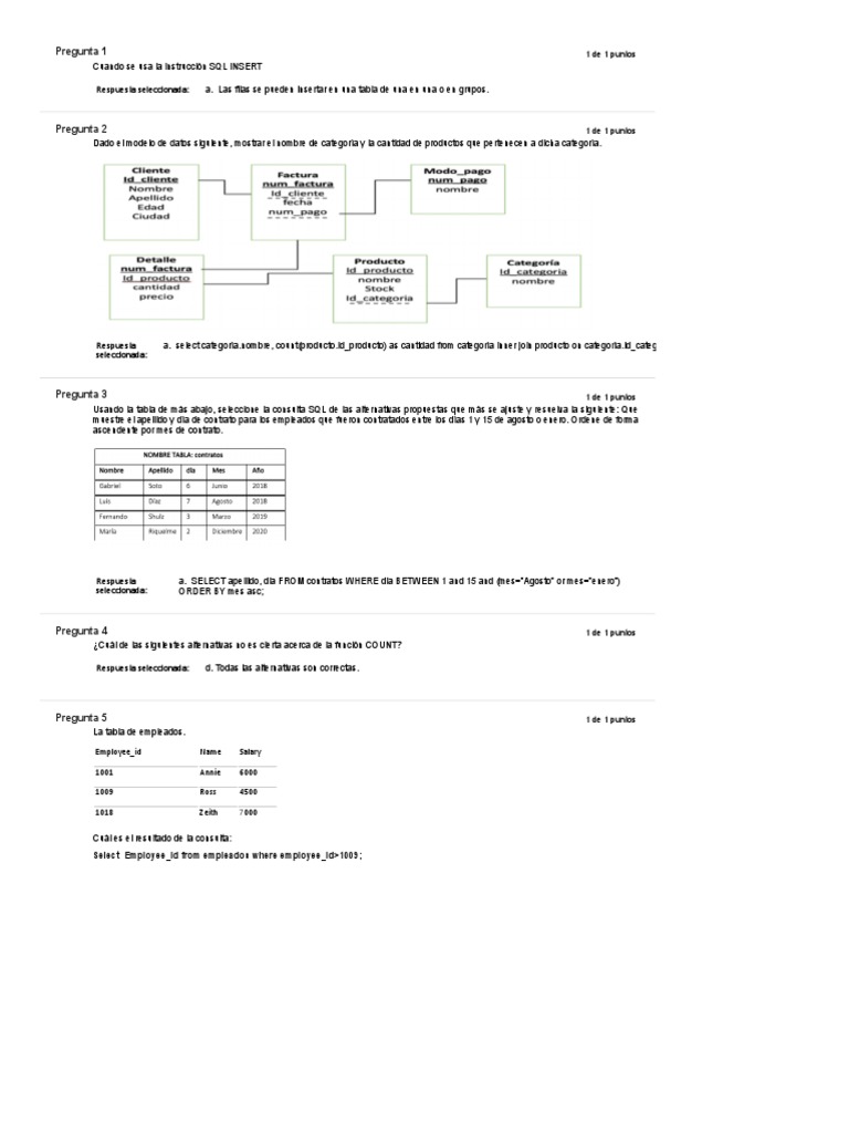 Revisar Entrega de Examen - Semana 11 Sumativa 8 Solemne 2 - .. | PDF | SQL | Bases de datos