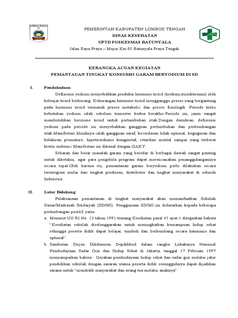 Kak Pemantauan Gaber Tingkat Sd1 | PDF