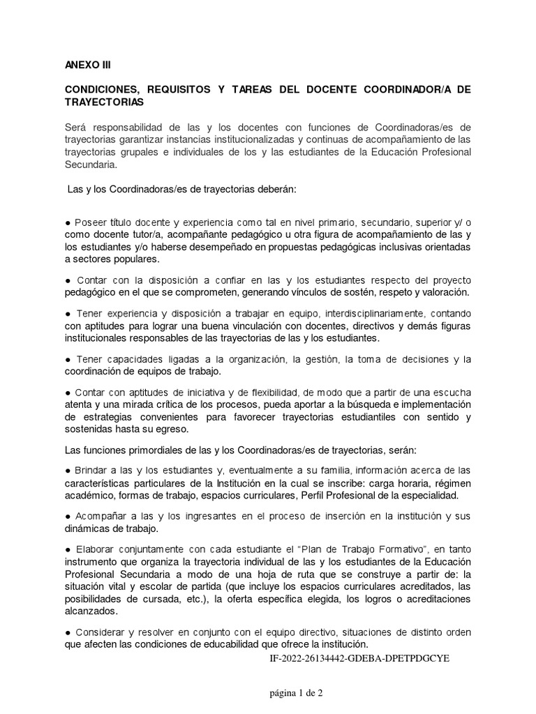 25-03 Resolución 1873. Educación Profesional Secundaria Anexo III | PDF | Maestros | Evaluación