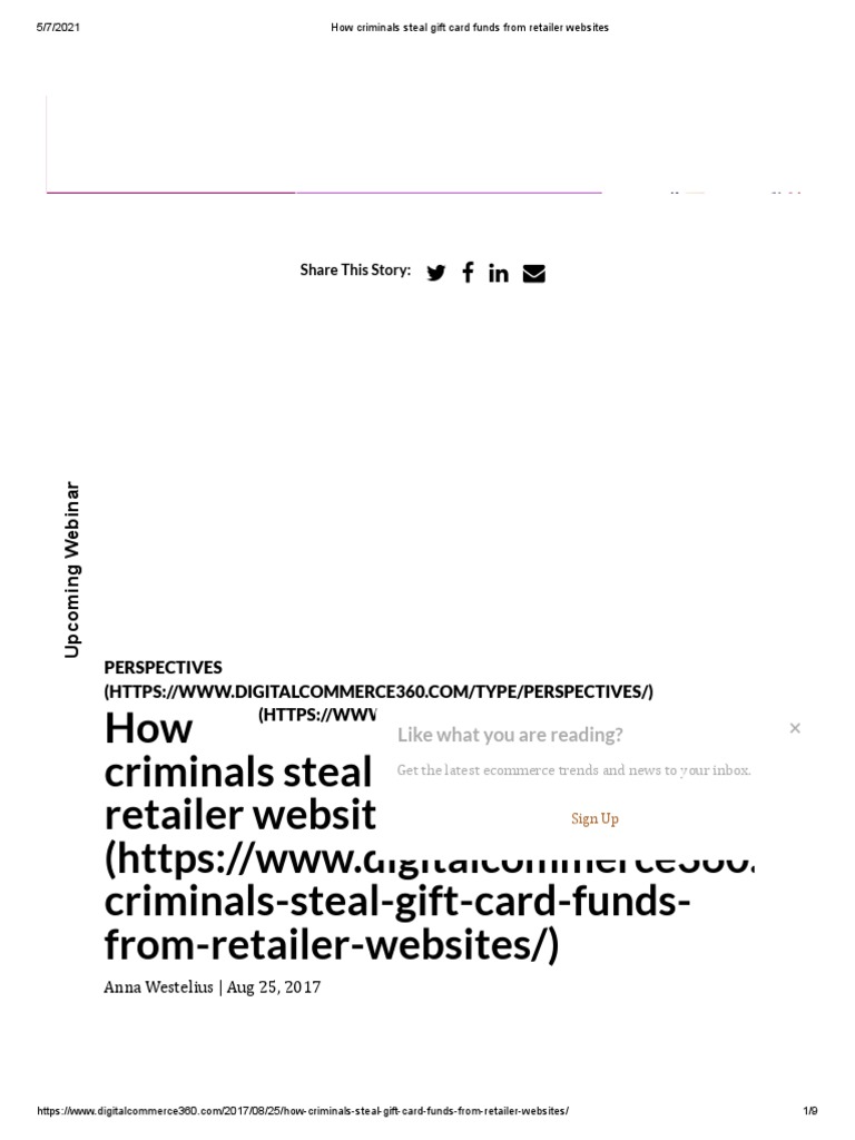 How Criminals Steal Gift Card Funds From Retailer Websites | PDF | Gift ...