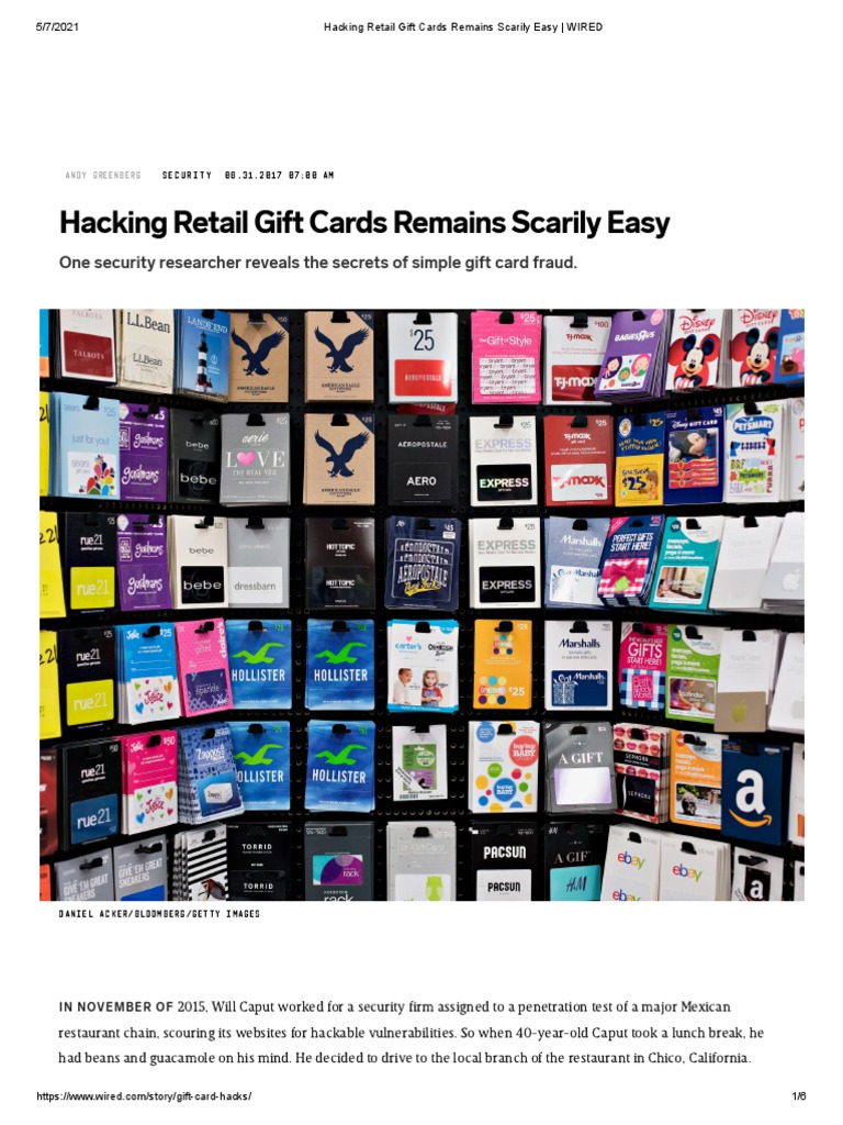 Hacking Retail Gift Cards Remains Scarily Easy - WIRED | PDF | Gift ...