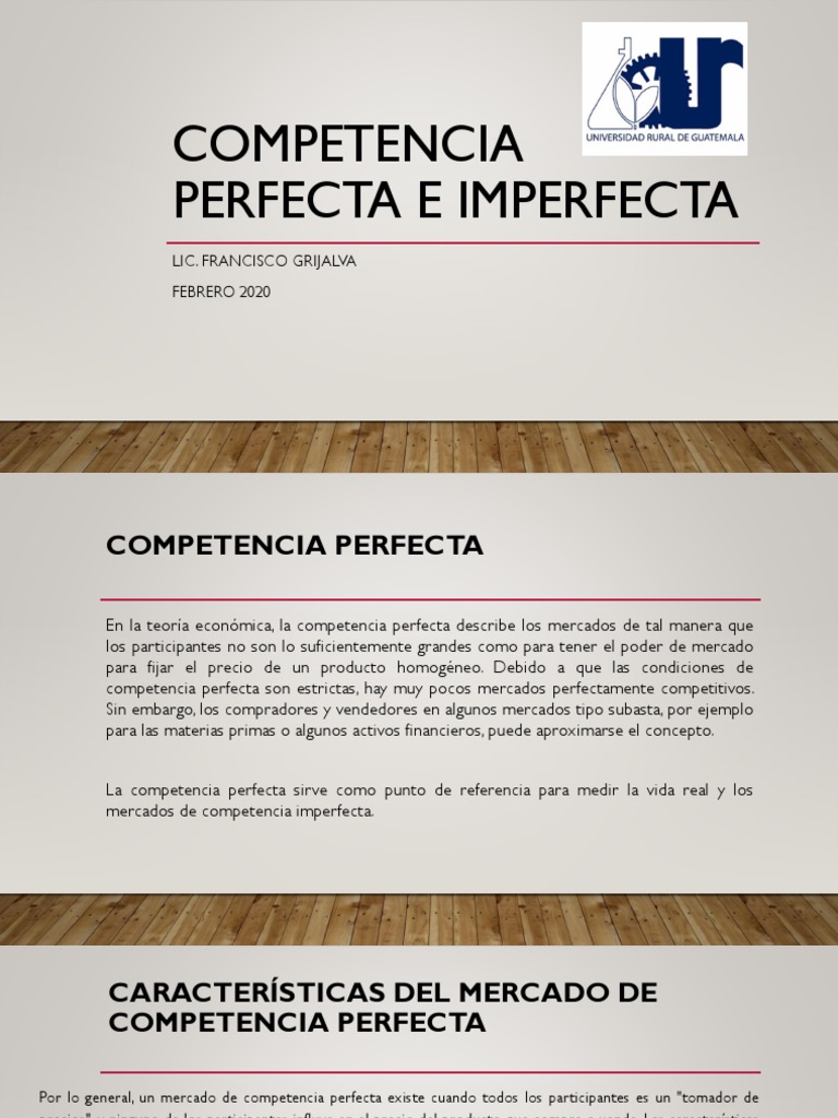 Competencia Perfecta e Inperfecta | PDF | Monopolio | Mercado (economía)