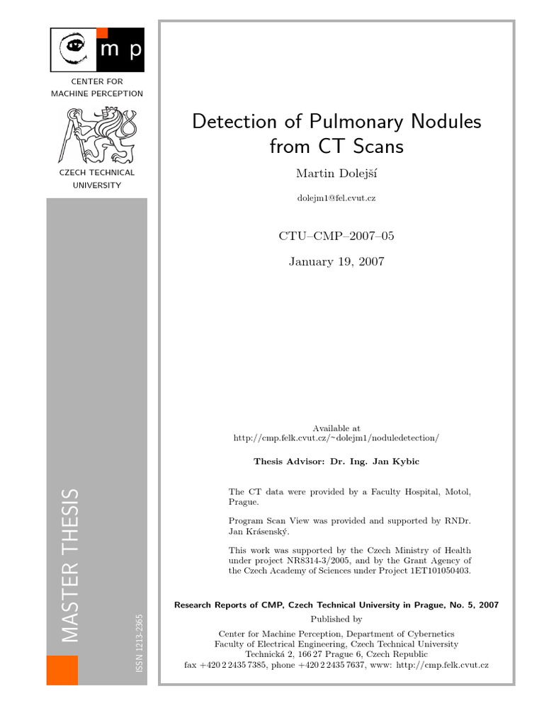 Detection of Pulmonary Nodules From CT Scans: Martin Dolej S I | PDF | Ct Scan