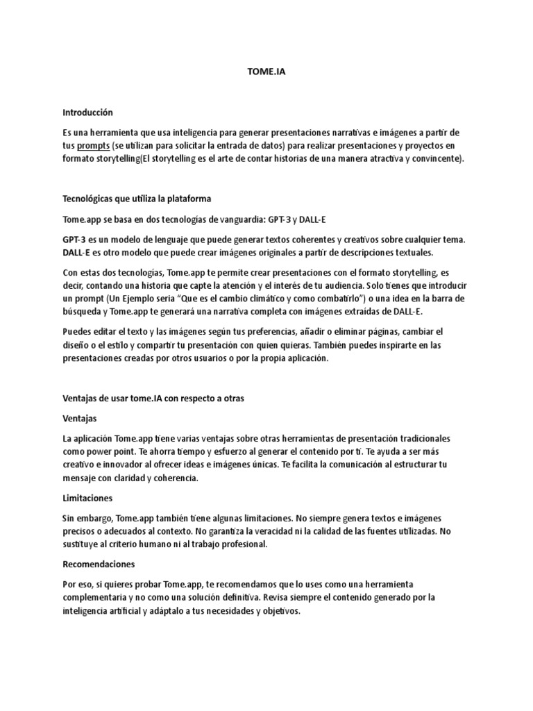 TOME | PDF | Aplicación movil | Inteligencia artificial