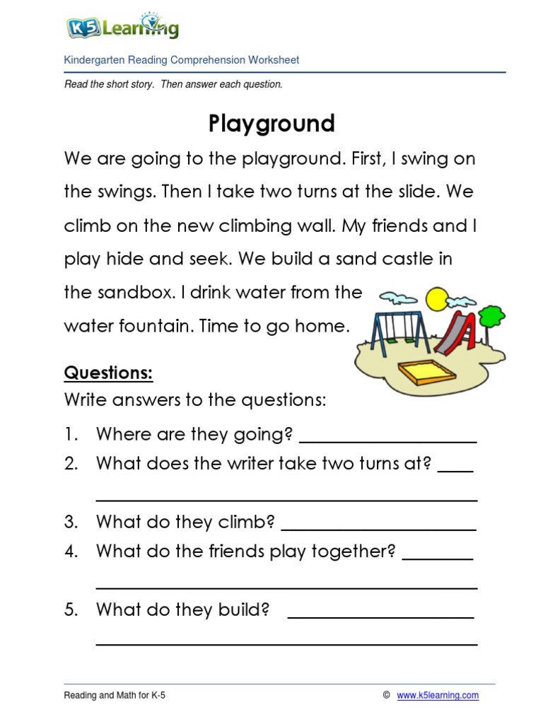 Reading Comprehension Story Playground | PDF
