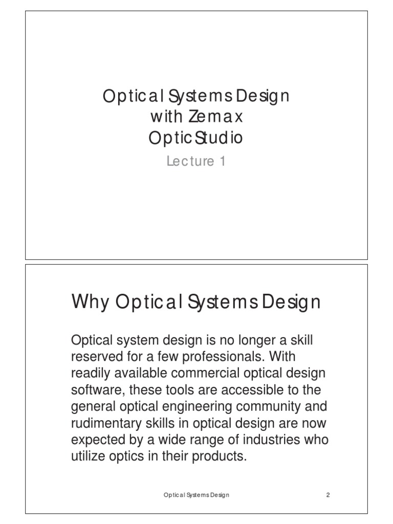 Optical Design for Engineers | PDF | Optics | Radiation