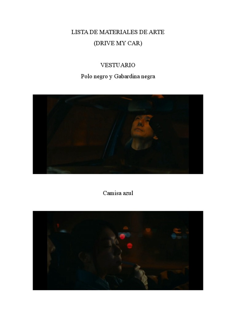 Lista de Arte (Drive My Car) | PDF