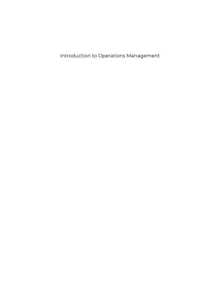 Overview of Operations Management | PDF | Forecasting | Strategic ...