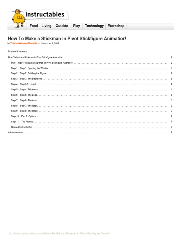 How To Make A Stickman in Pivot Stickfigure Animat | PDF | Computing