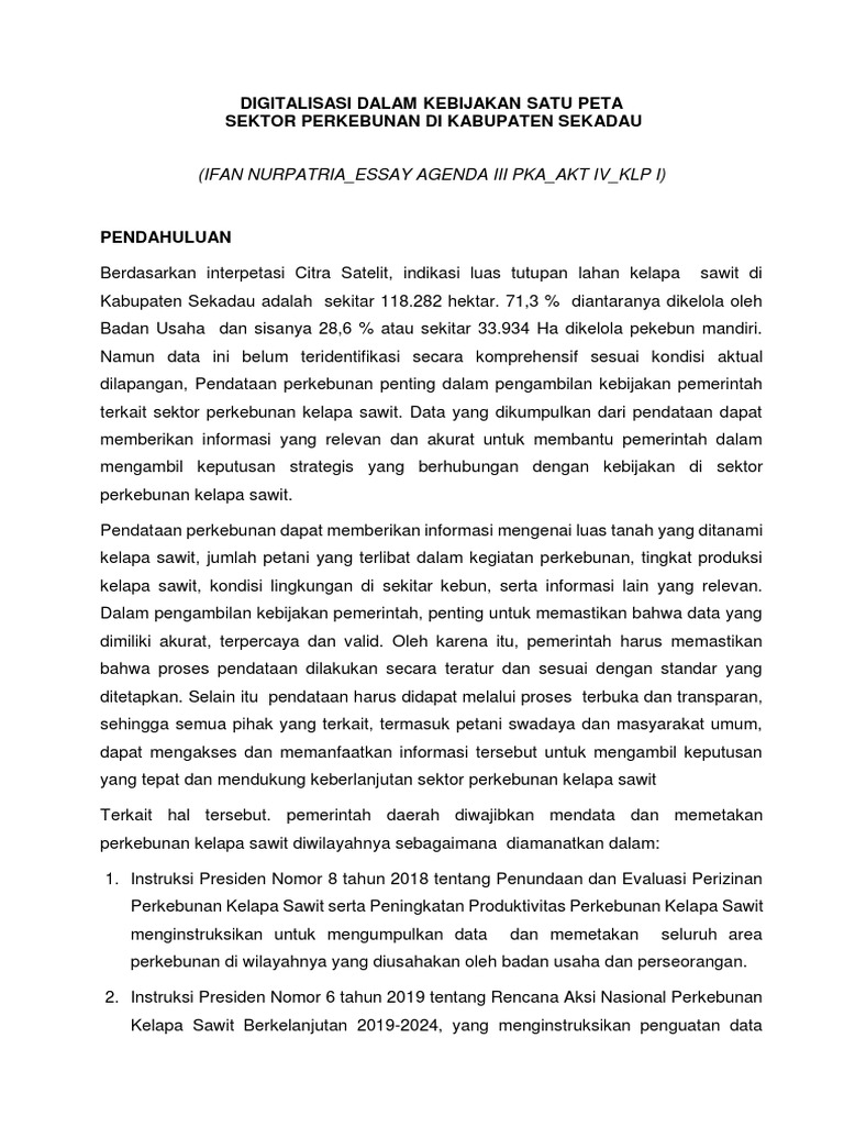 Ifan Nurpatria - Tugas Essay Agenda Iii - Angk Iv - KLP I | PDF