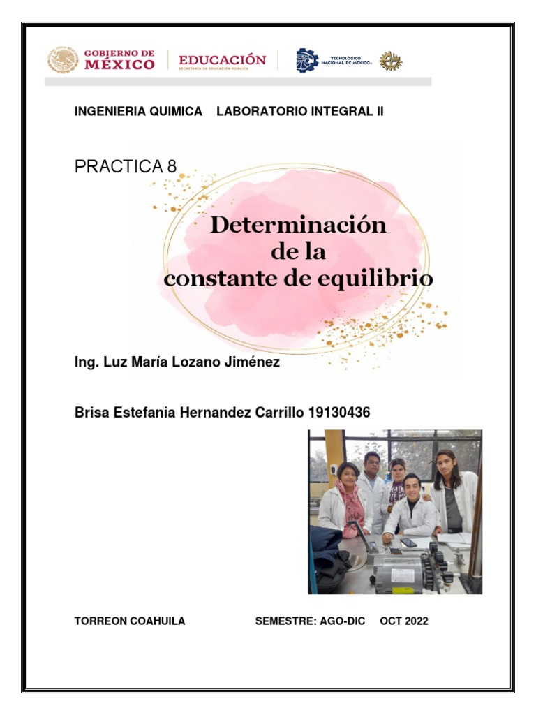 Practica 8 Brisa | PDF | Equilibrio químico | Hidróxido de sodio