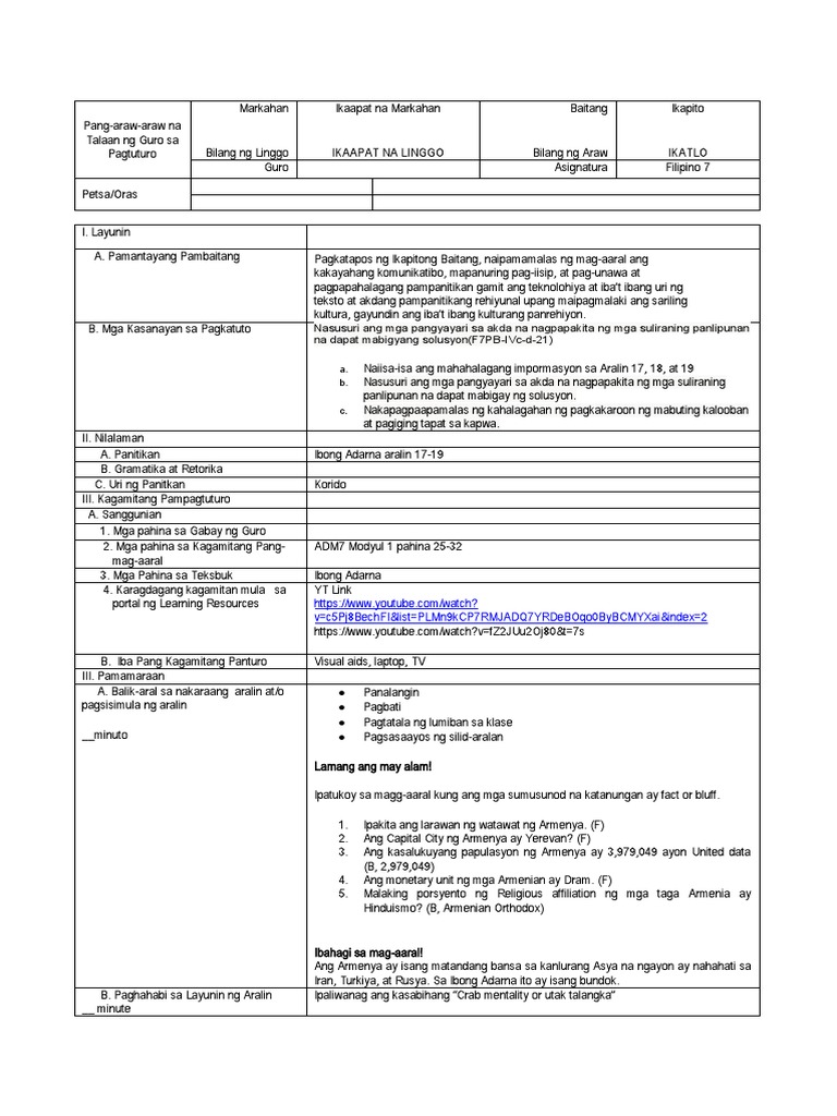 WEEK4 Day3 DLL SY 22 23 | PDF