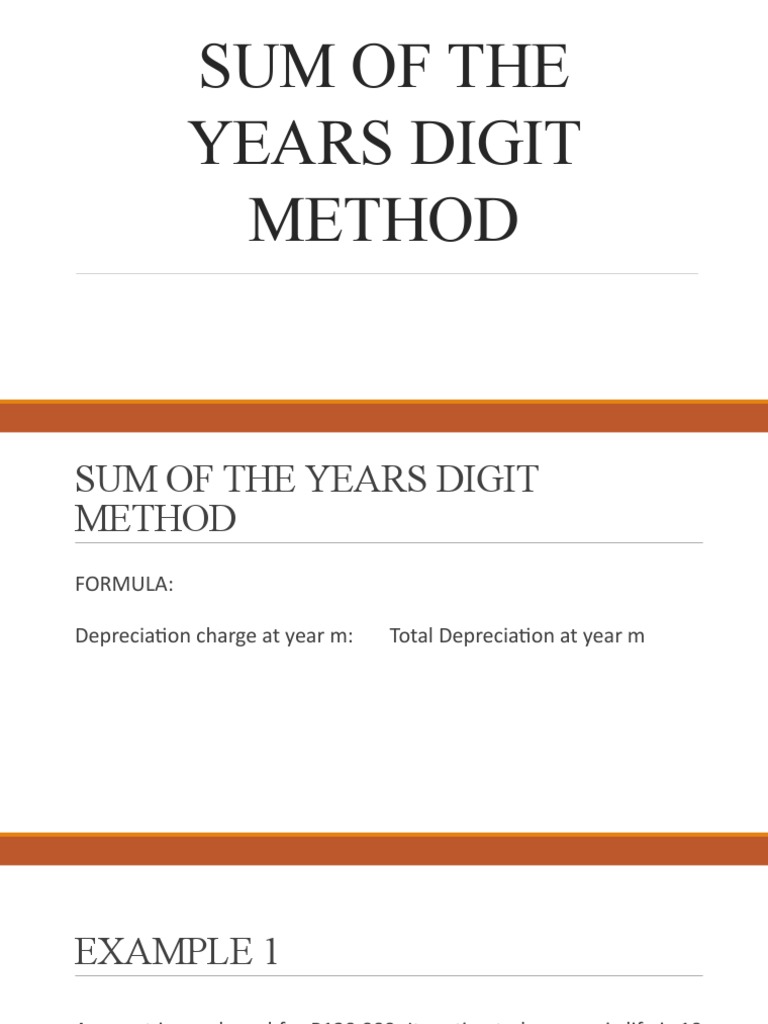 Sum of the Years Digit Depreciation | PDF