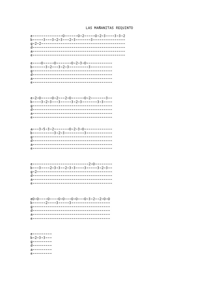 Las Mananitas Requinto | PDF