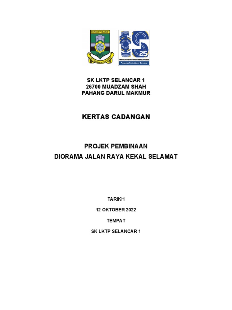 Kertas Kerja Projek Diorama Program Ts25 2022 Pdf