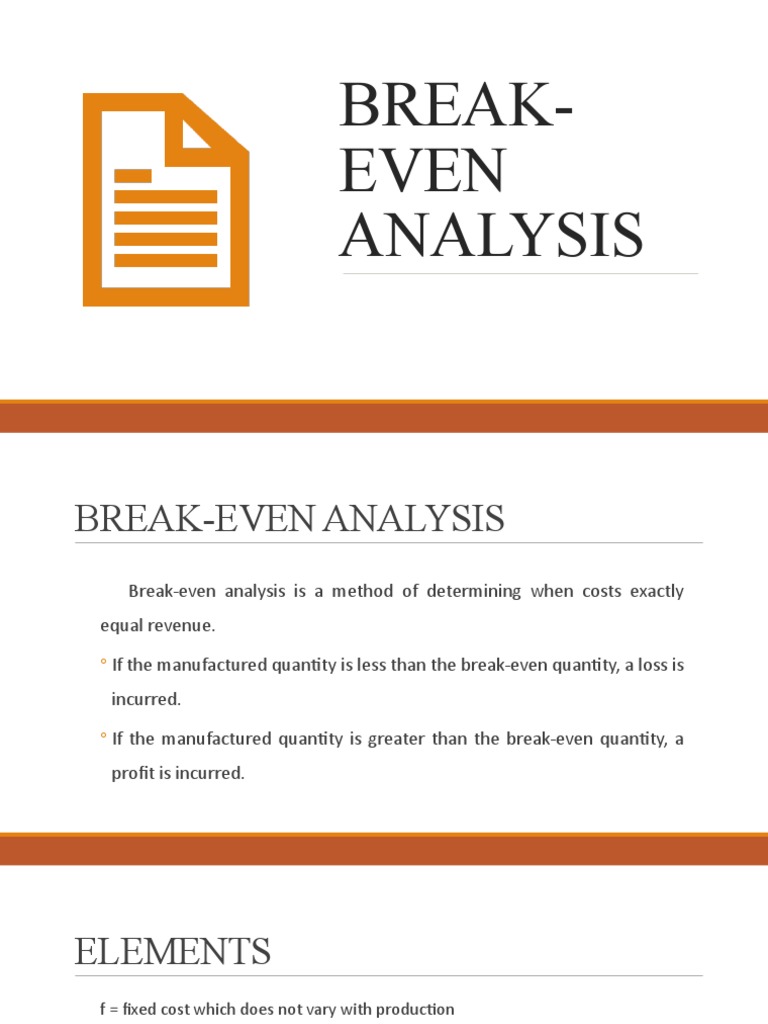 Break Even Analysis | PDF | Private Sector | Market (Economics)
