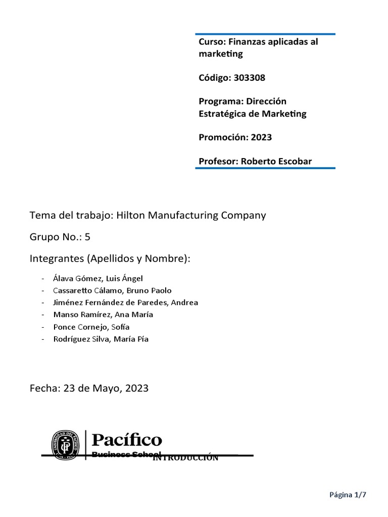 Hilton Manufacturing | PDF