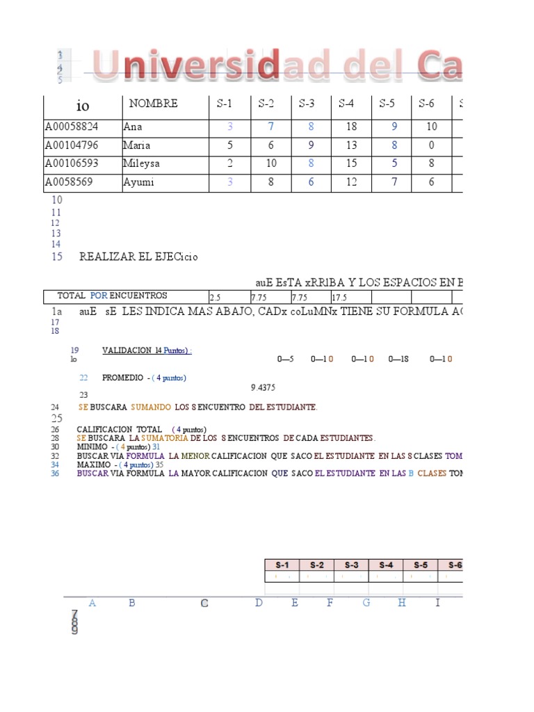 Practica De Excel Ef Pdf