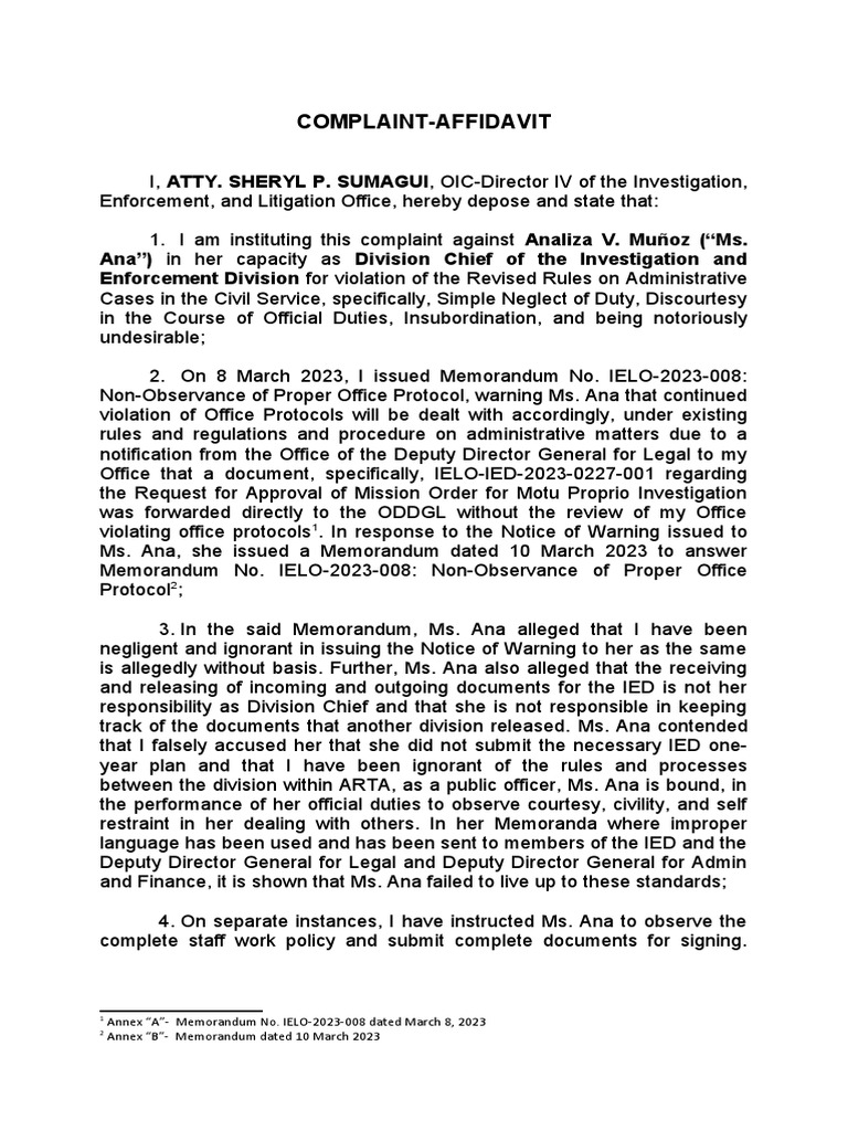 Attorney She Complaint | PDF | Affidavit | Complaint