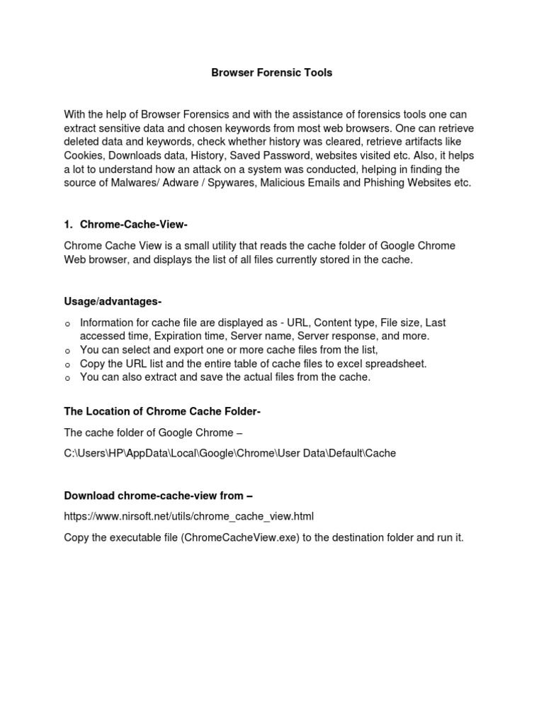 Browser Forensics Special Info | PDF | World Wide Web | Internet & Web