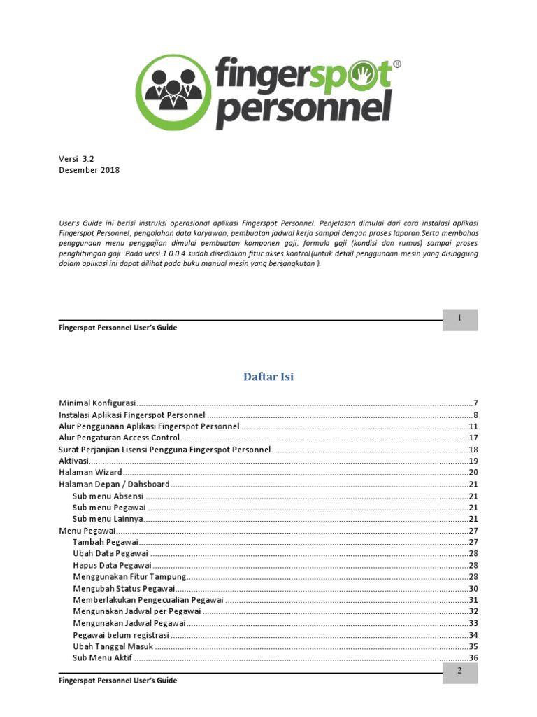 Panduan Aplikasi Fingerspot Personnel | PDF