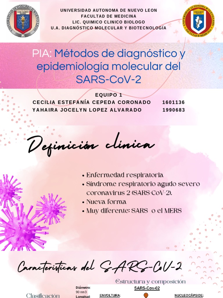 Métodos de Diagnóstico Yepidemiología Molecular DelSARS-CoV-2 | PDF | Virus | Elisa