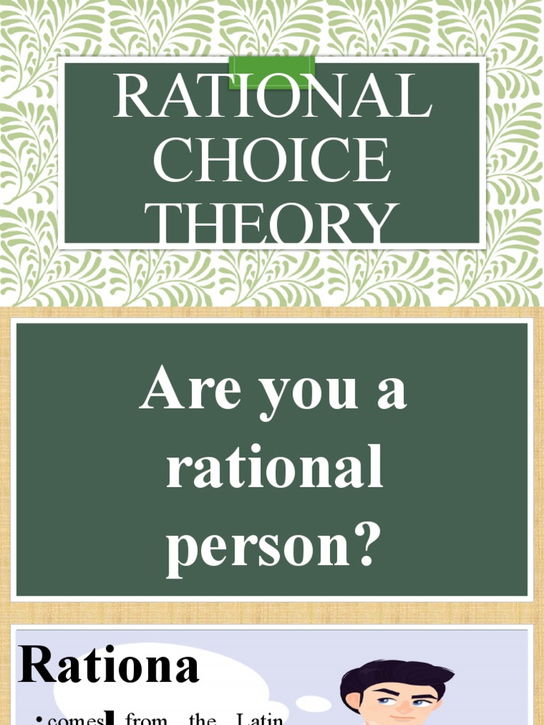 Rational Choice Theory | PDF