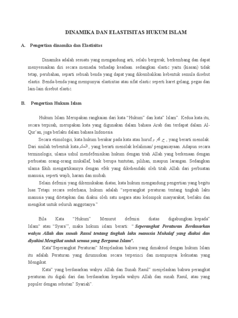Dinamika Dan Elastisitas Hukum | PDF