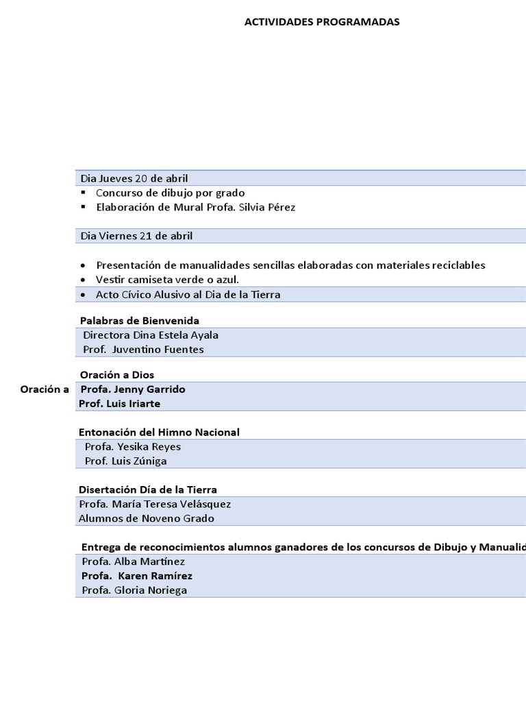Actividades Dia de La Tierra | PDF